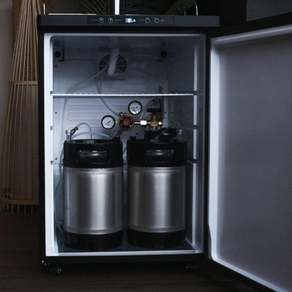 Nitro + CO2 Twin Tap Kegerator - The Men's Cave